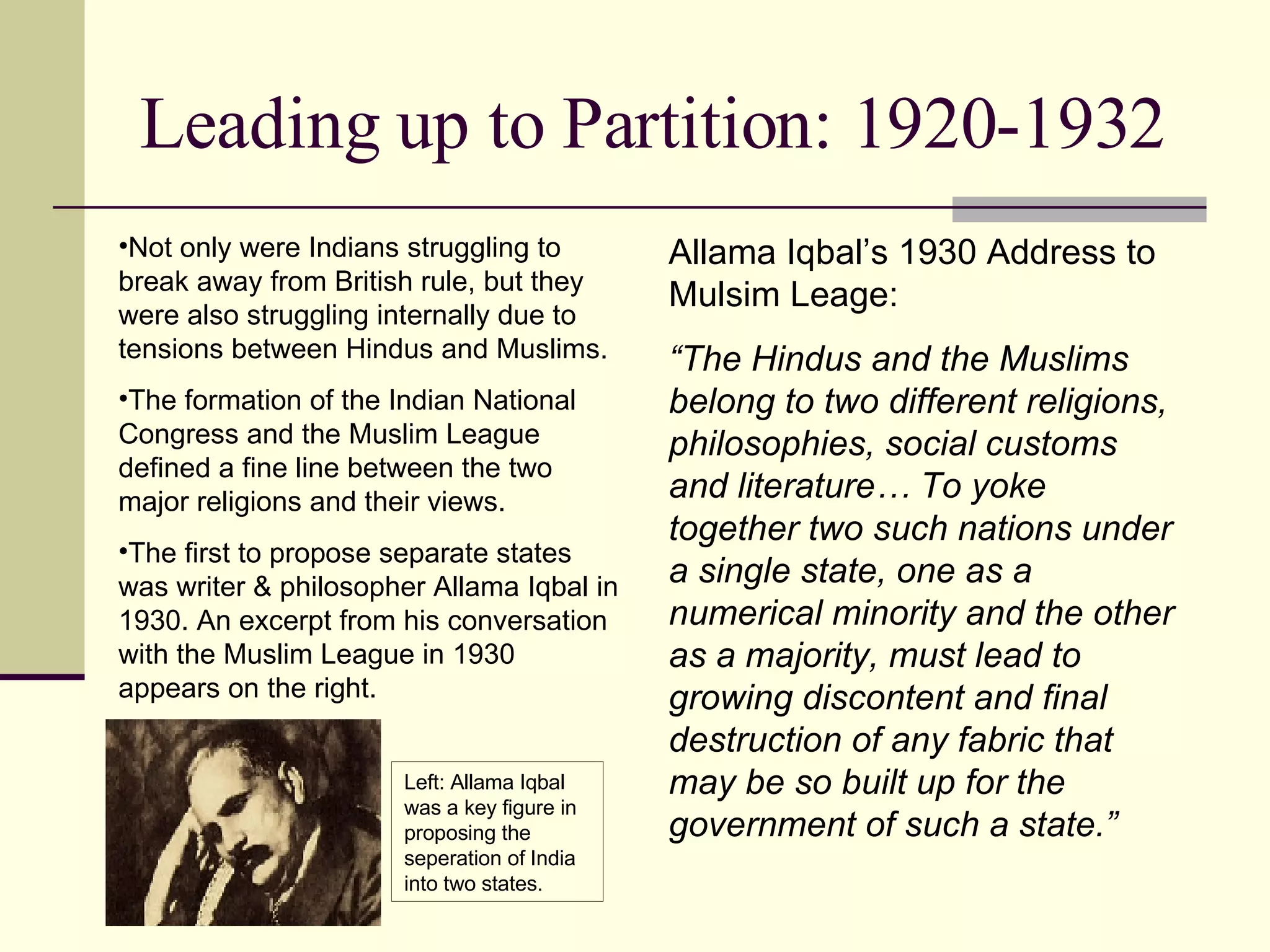 Partition Of India | PPT