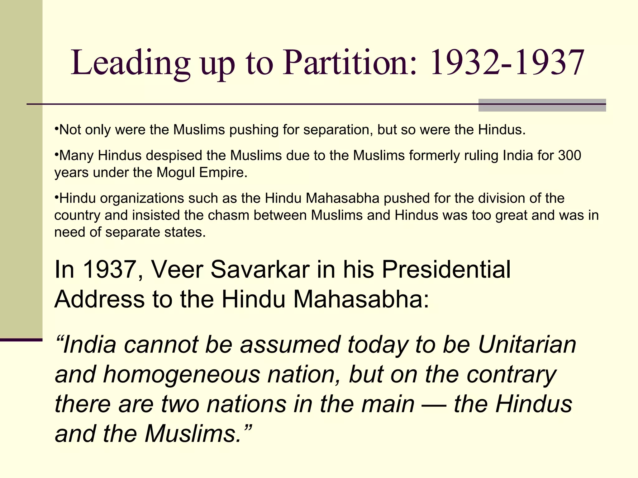 Partition Of India | PPT