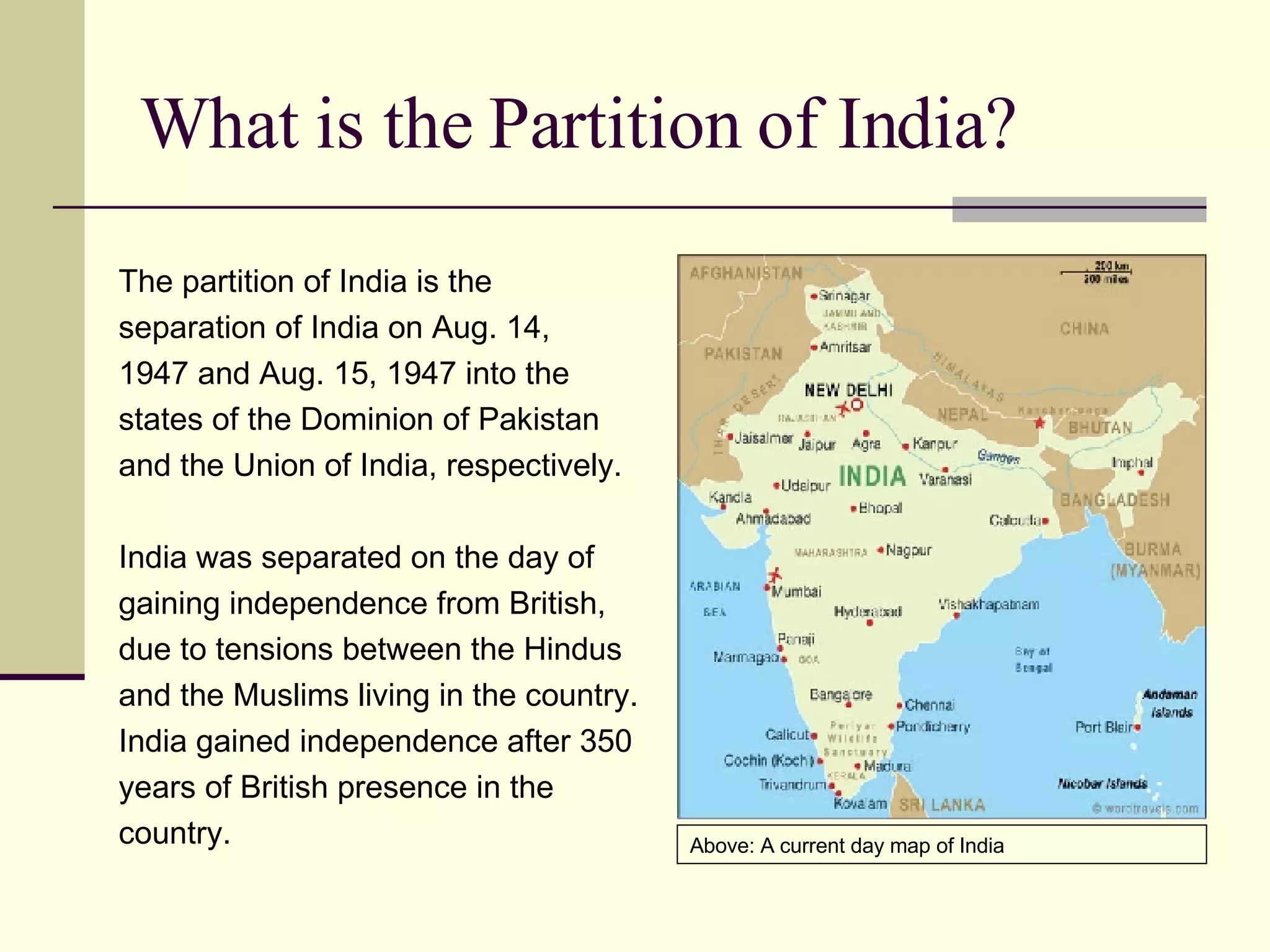 Partition Of India | PPT