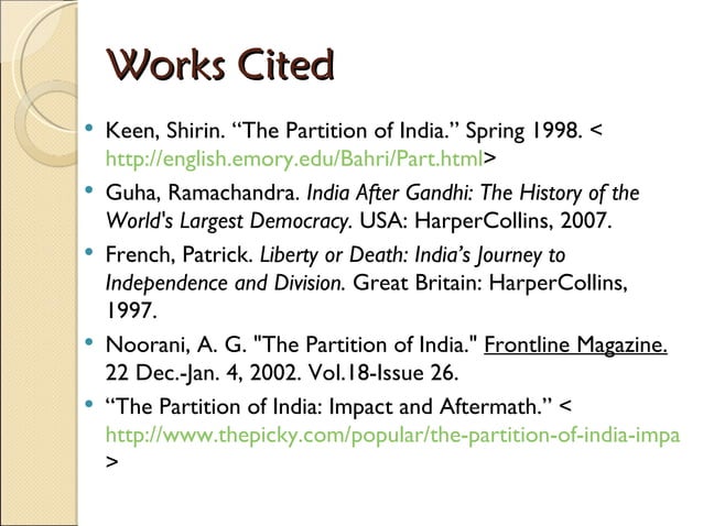 Partition Of India | PPT
