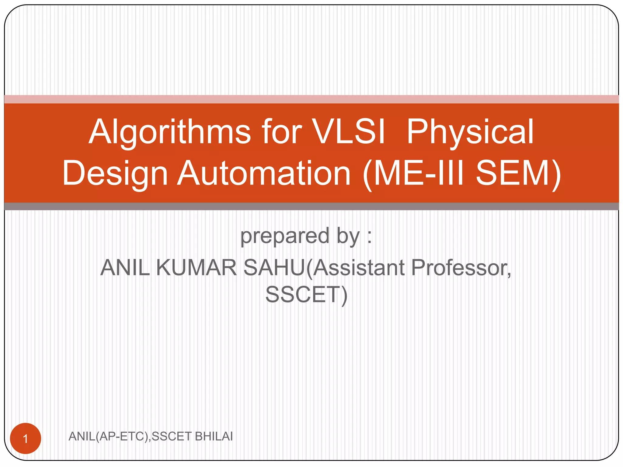 Partition Problem In Vlsi Algorithem Automation Ppt