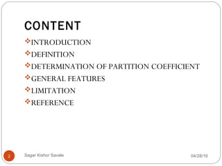Partition coefficient | PPT | Free Download