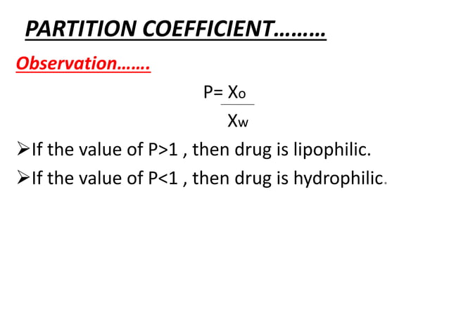 Partition coefficient | PPTX