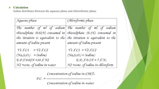 Partition coefficient 7 (Physical Pharmacy Lab) | PDF