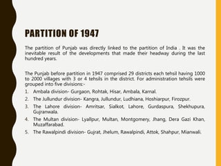 Partition of Punjab | PPTX