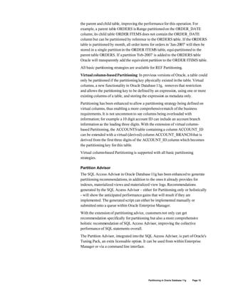 Partitioning 11g-whitepaper-159443 | PDF | Databases | Computer Software and Applications