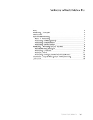 Partitioning 11g-whitepaper-159443 | PDF | Databases | Computer ...