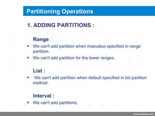 Partitioning | ODP | Databases | Computer Software and Applications