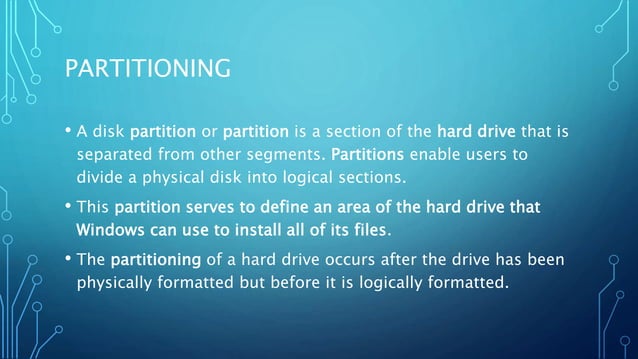 Partitioning | PPTX | Operating Systems | Computer Software and Applications