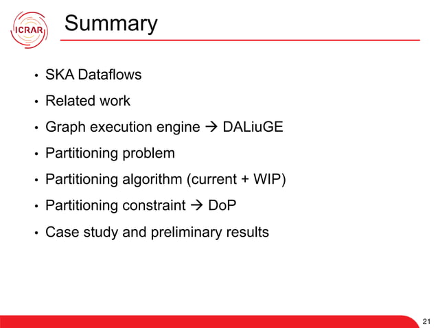 Partitioning SKA Dataflows for Optimal Graph Execution | PDF
