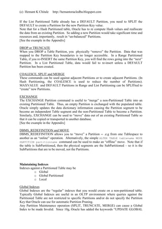 Partitioning Tables and Indexing Them --- Article | PDF