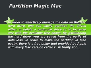 Partition magic mac | PPT | Operating Systems | Computer Software and Applications