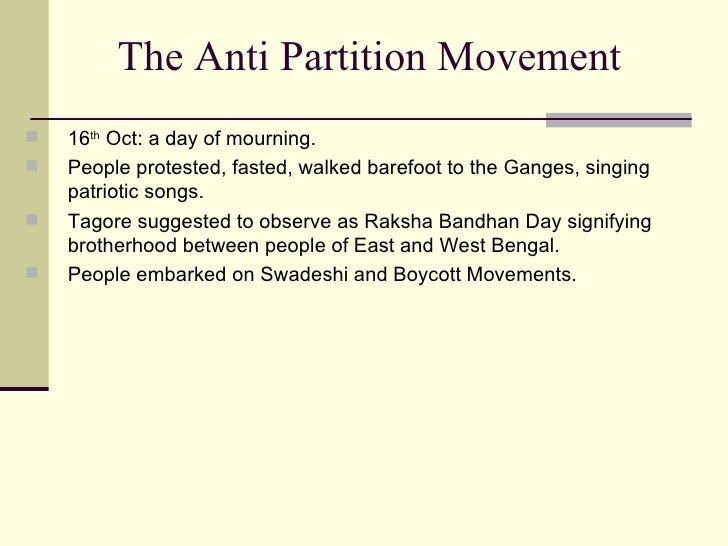 Anti Partition Movement Bengal 1905