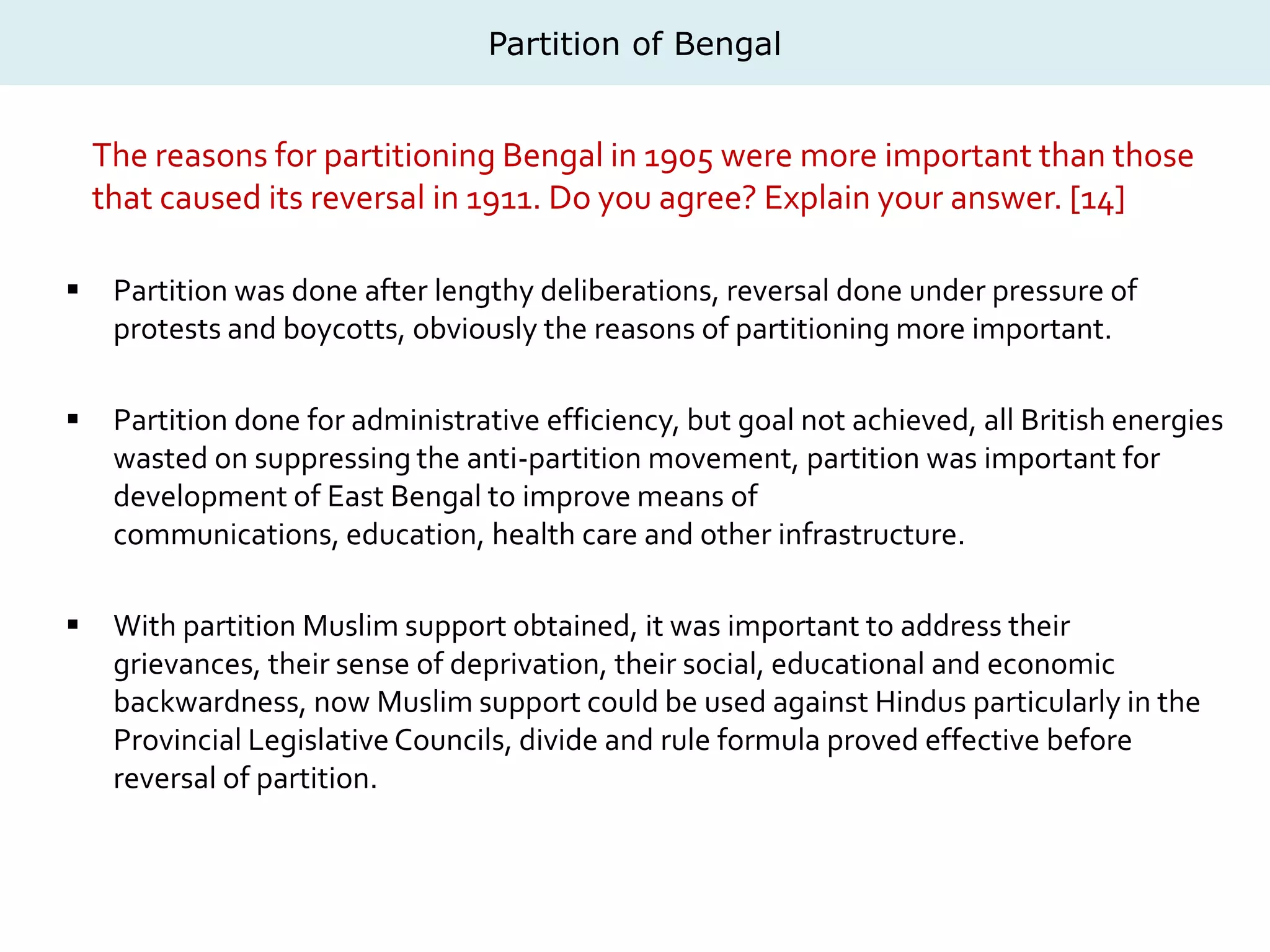 Partition of bengal | PPSX