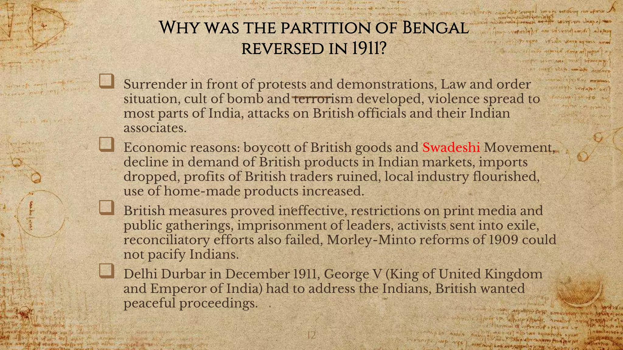 Partition of Bengal 1905 | PPTX