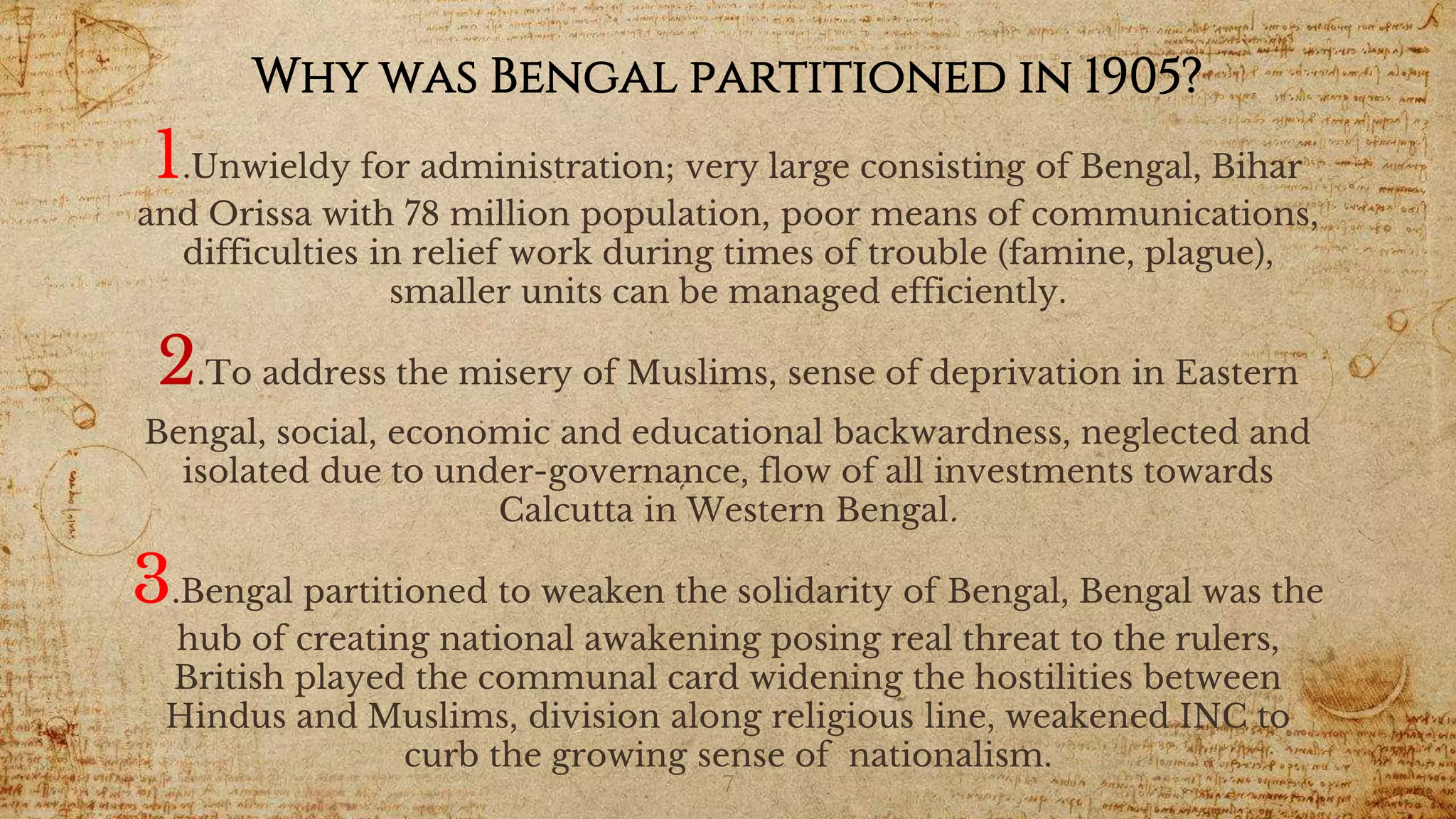 Partition of Bengal 1905 | PPTX