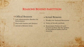 Partition of Bengal 1905 | PPTX