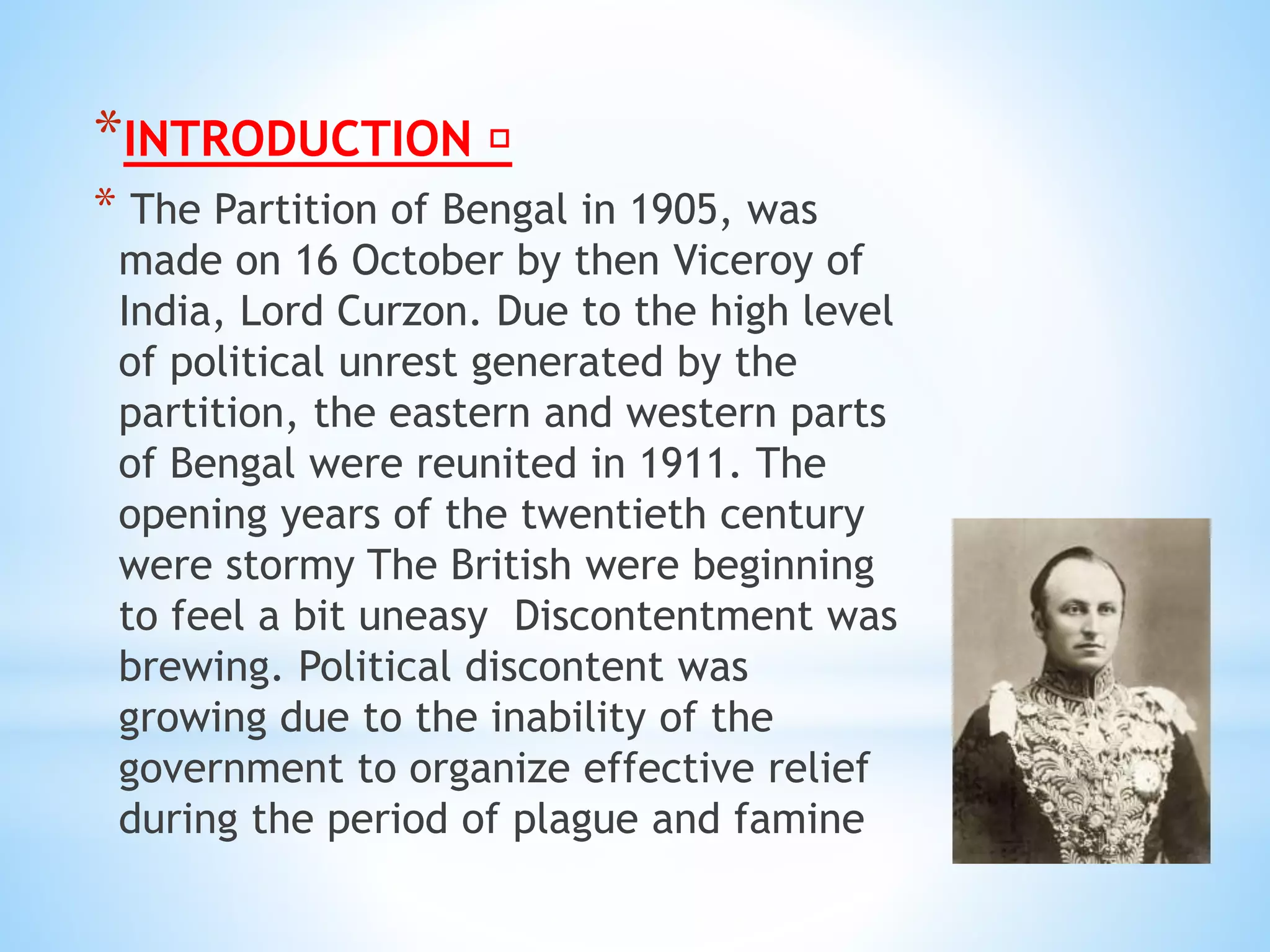 Partition of bengal history | PPTX