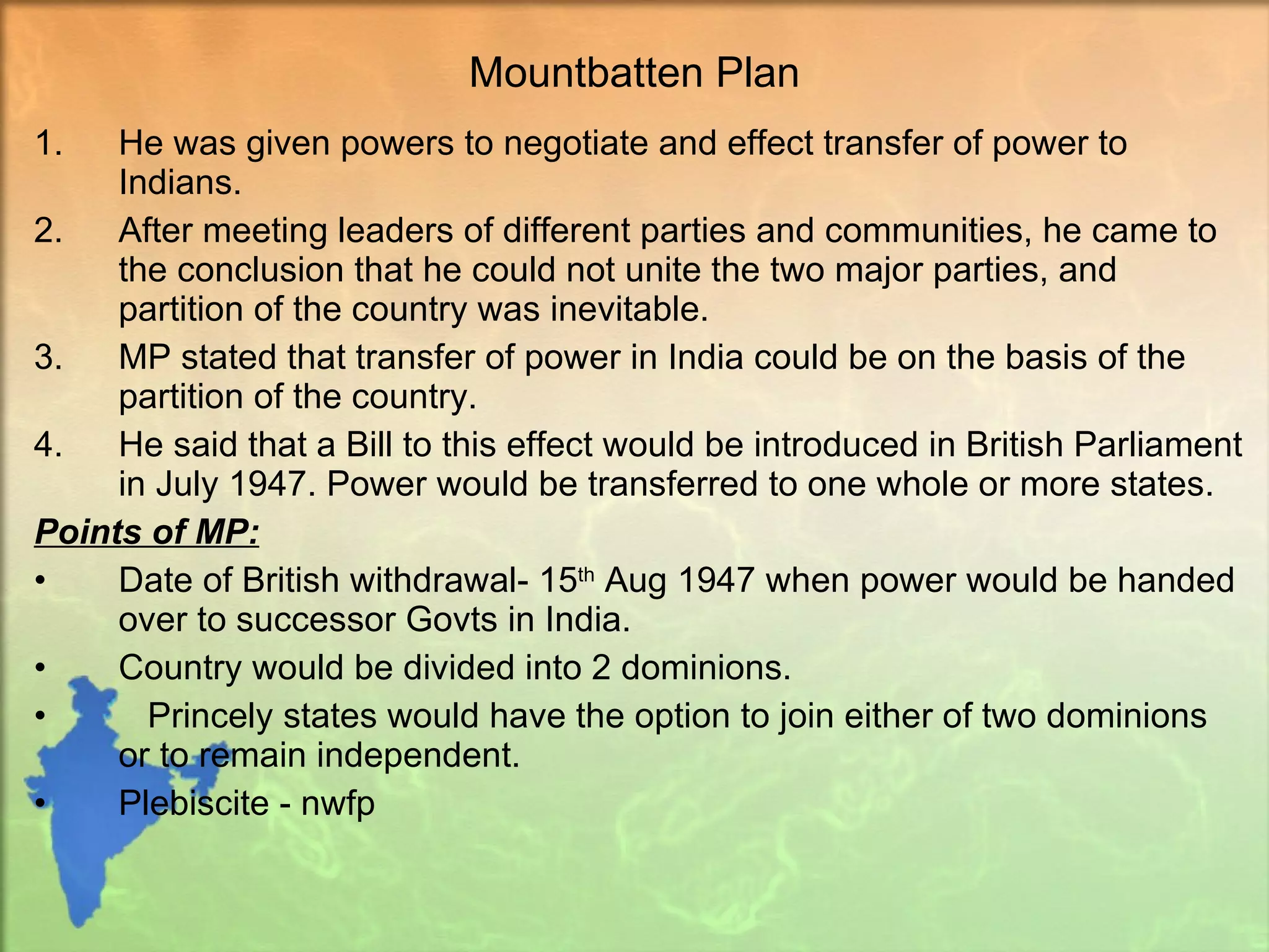 Partition Of India | PPT