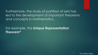 Partition Of Sets - Maths project, Engineering CSE | PPTX