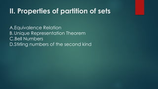 Partition Of Sets - Maths project, Engineering CSE | PPTX