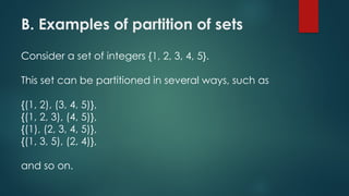 Partition Of Sets - Maths project, Engineering CSE | PPTX