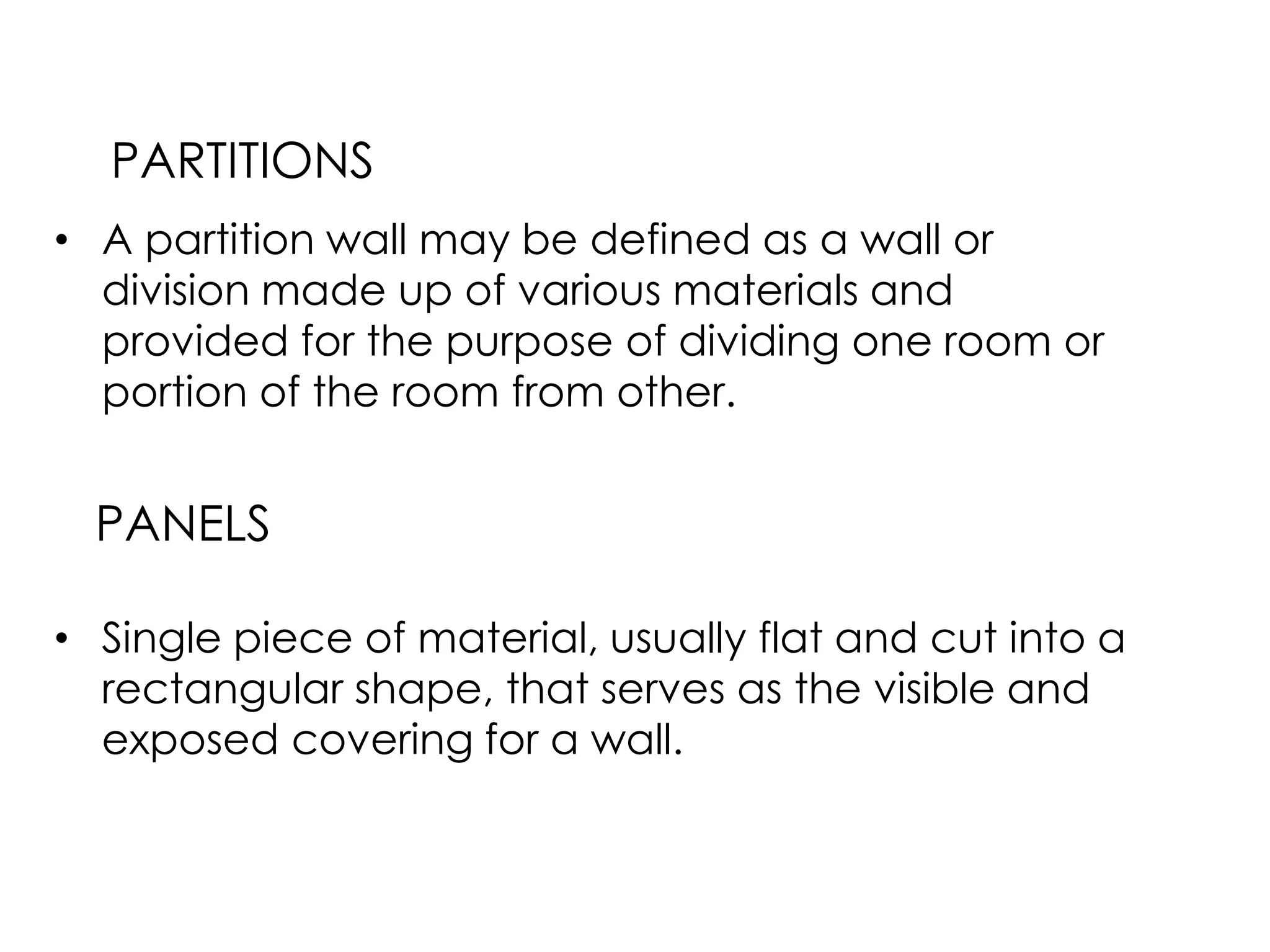 Partitions and panelling | PDF