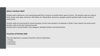 Partition System in building construction | PDF