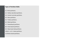 Partition System in building construction | PDF