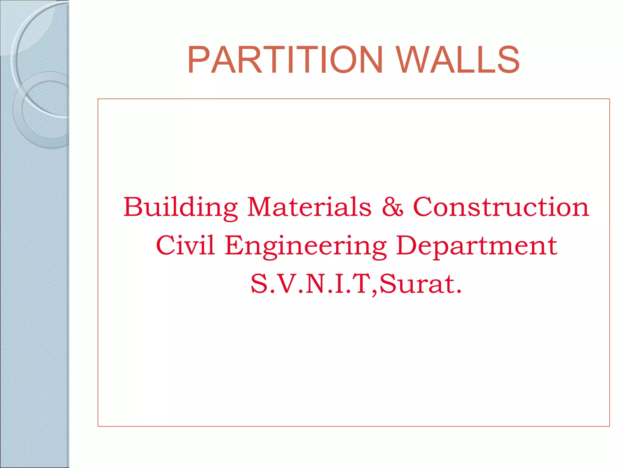 Partition walls | PPT