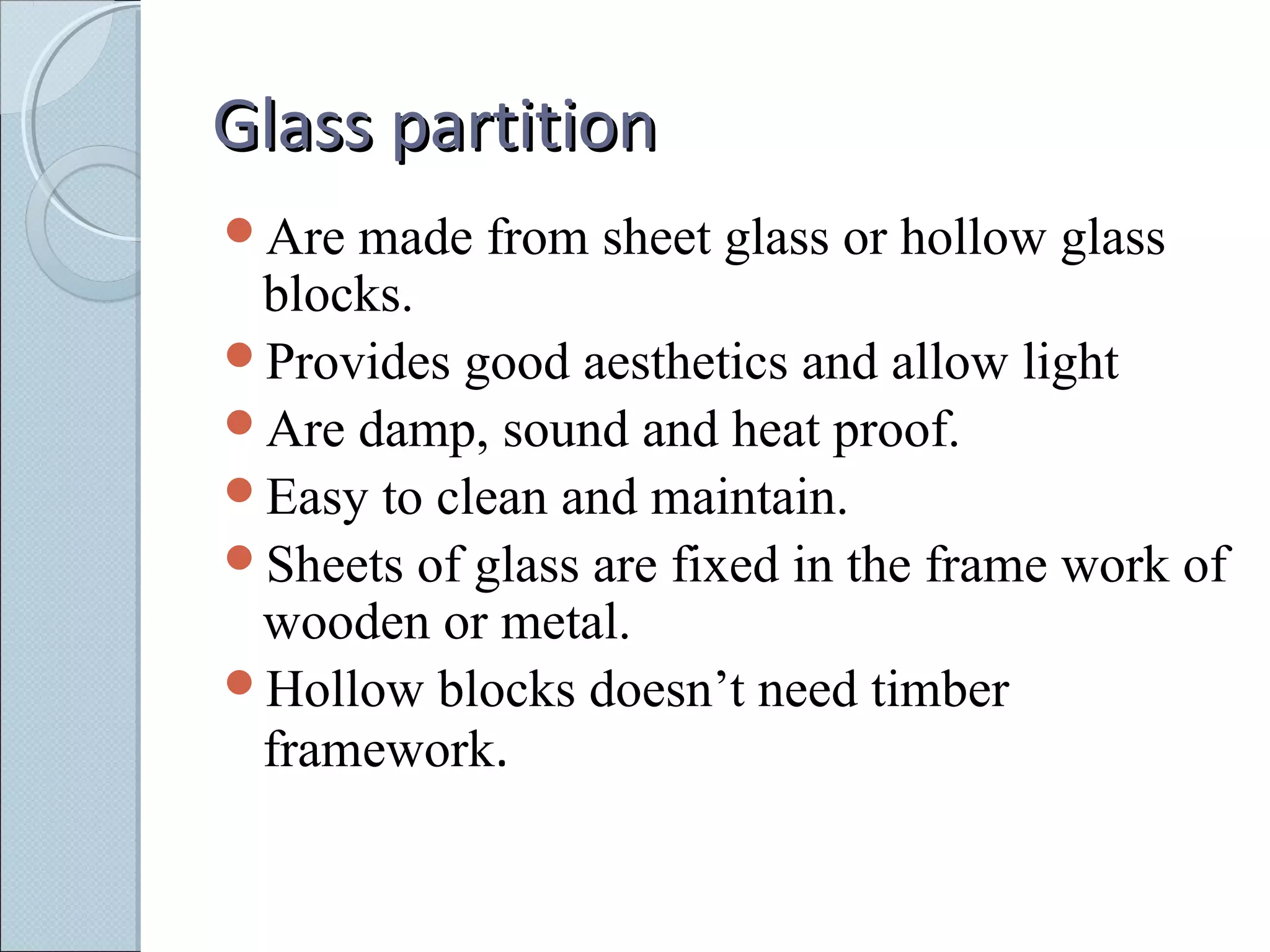 Partition walls | PPT