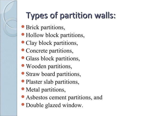 Partition walls | PPT