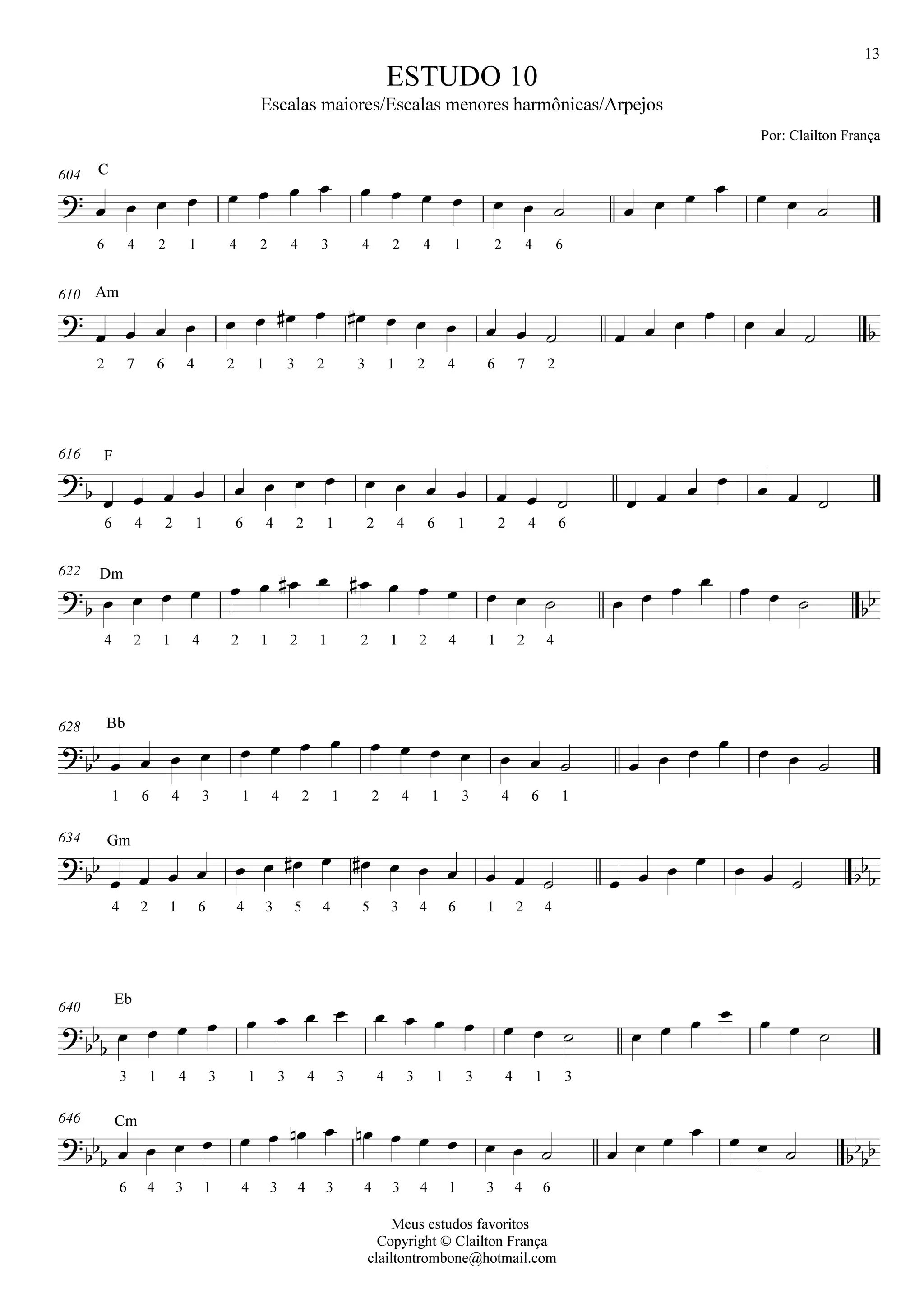 10 estudos para trombone | PDF