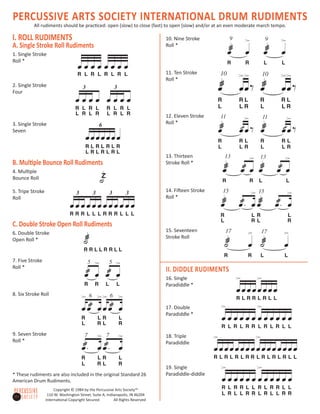 40 percussive arts society international drum rudiments | PDF