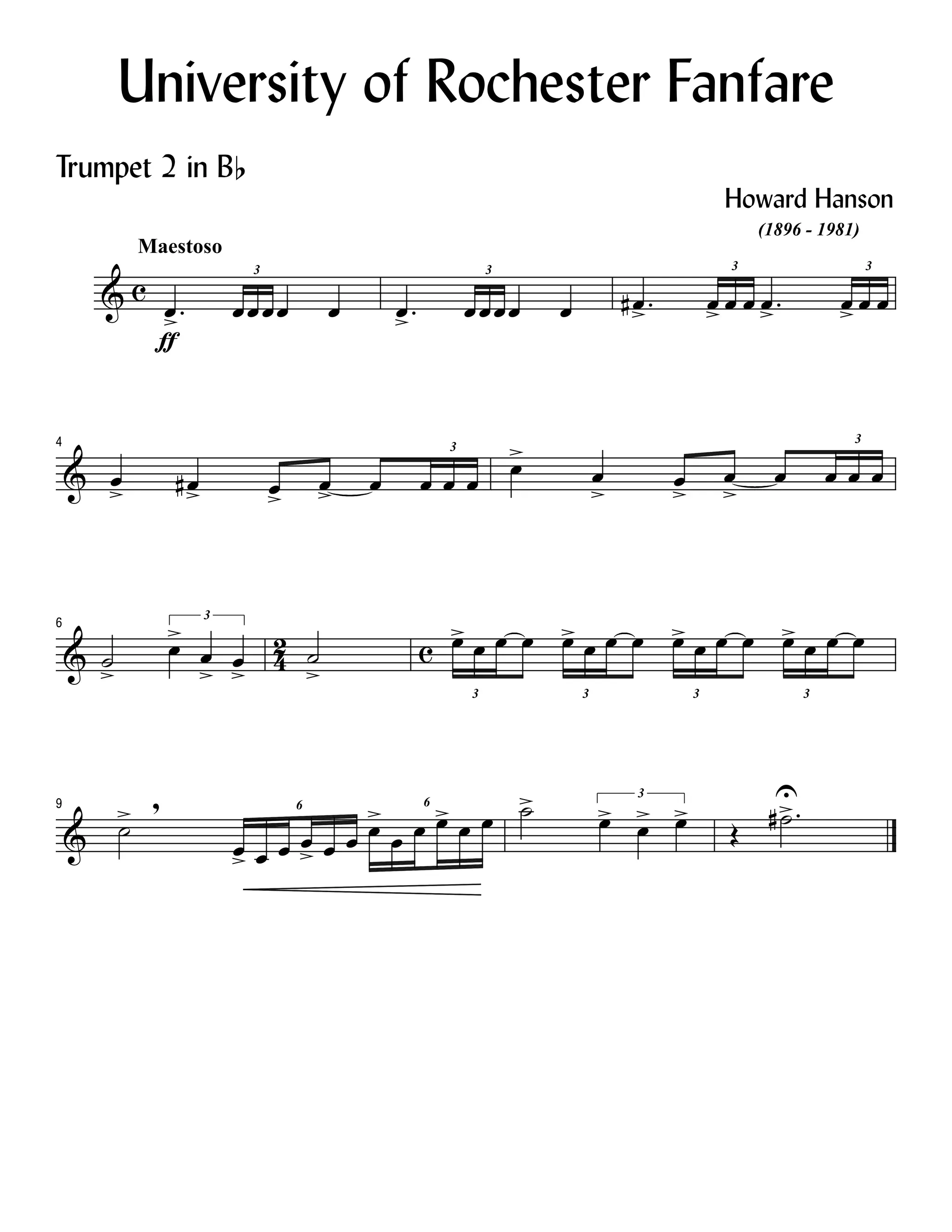 University of Rochester Fanfare - Howard Hanson | PDF