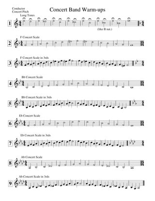 Aquecimento Para Banda de Música - Warm-ups | PDF