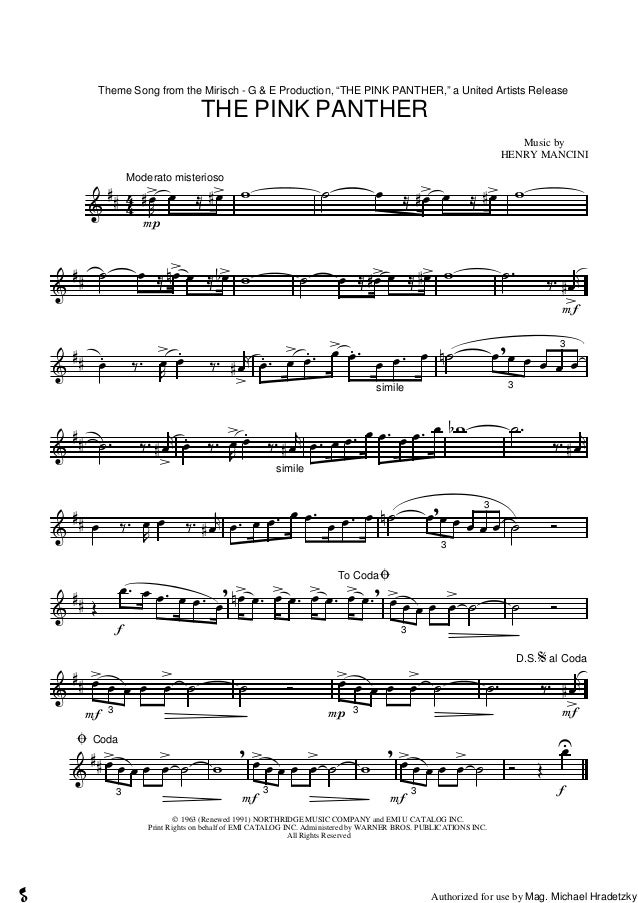 Partitura la pantera_rosa_-_sa | PDF