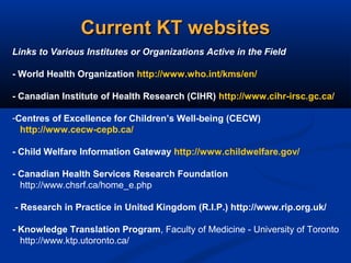 Knowledge Translation in Child Welfare: Researcher-on-call tool | PPT