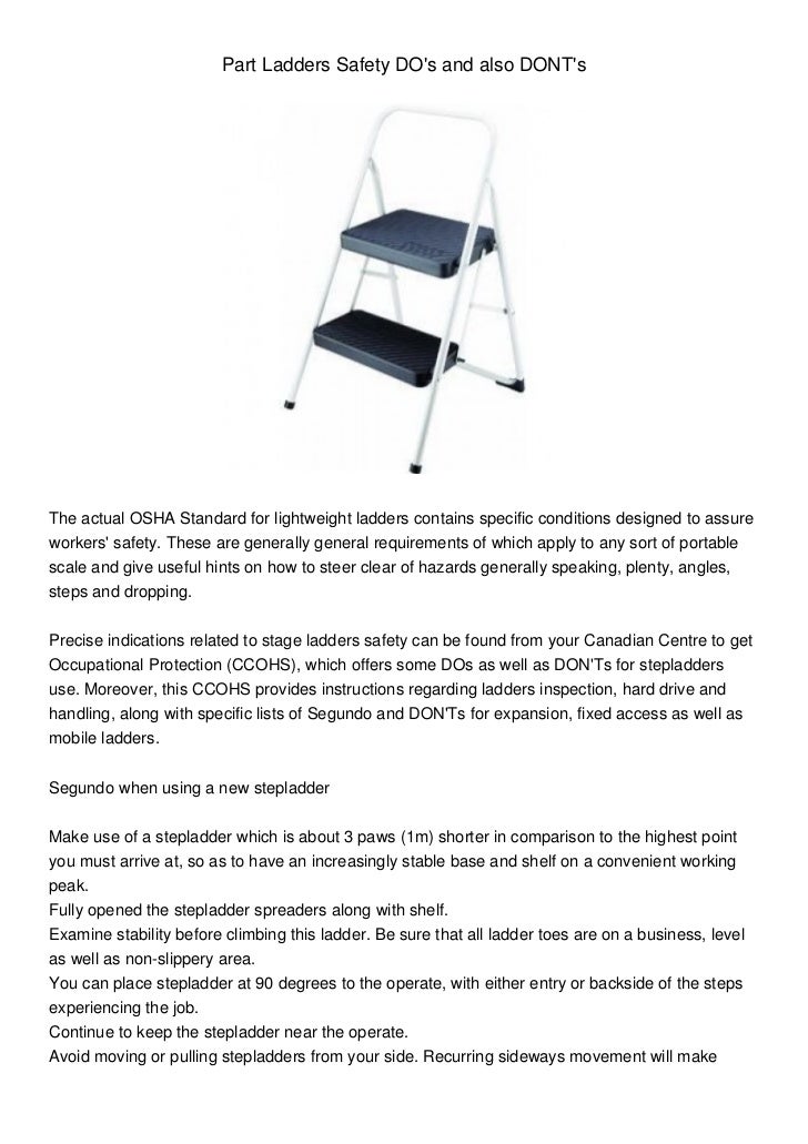 Step Ladders Safety Dos And Donts