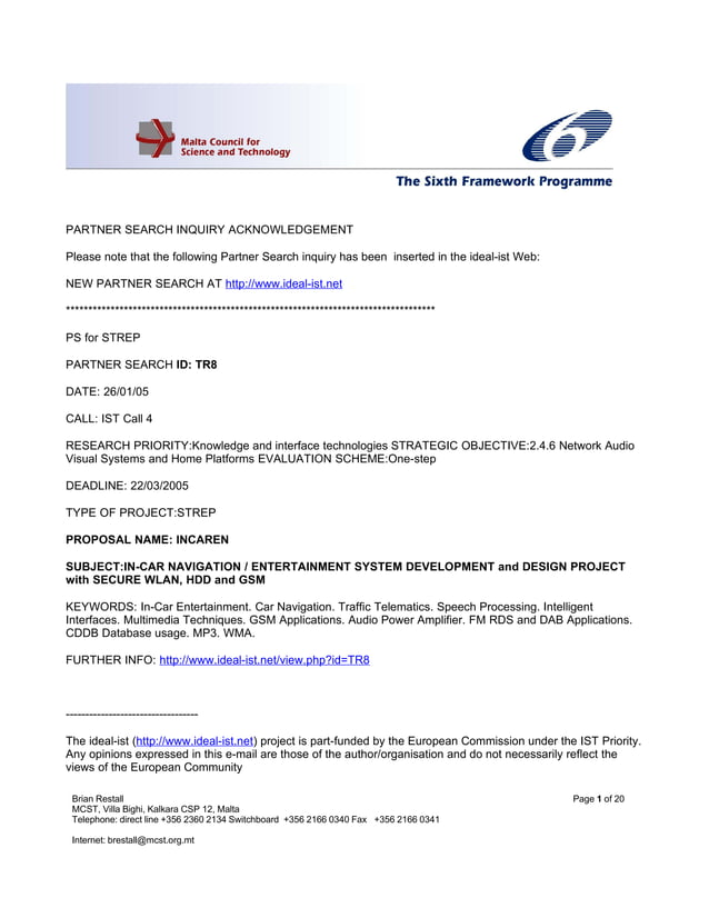 PARTNER SEARCH INQUIRY ACKNOWLEDGEMENT | PDF