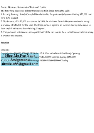 Partner Bonuses, Statement of Partners EquityThe following addit.pdf