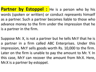 Partner by estoppel and Holding out ppt | PPT