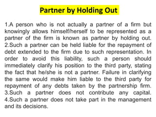 Partner by estoppel and Holding out ppt | PPT