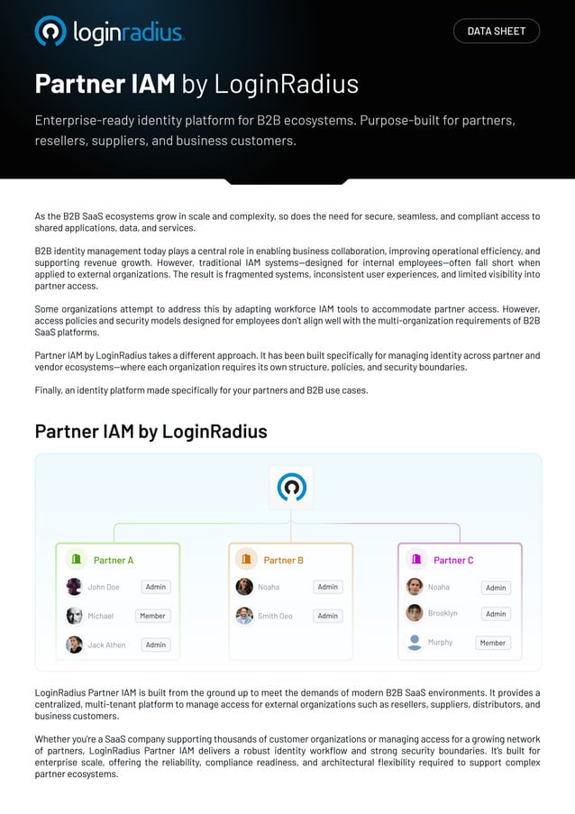 LoginRadius Partner IAM: Secure Identity for Enterprises | PDF