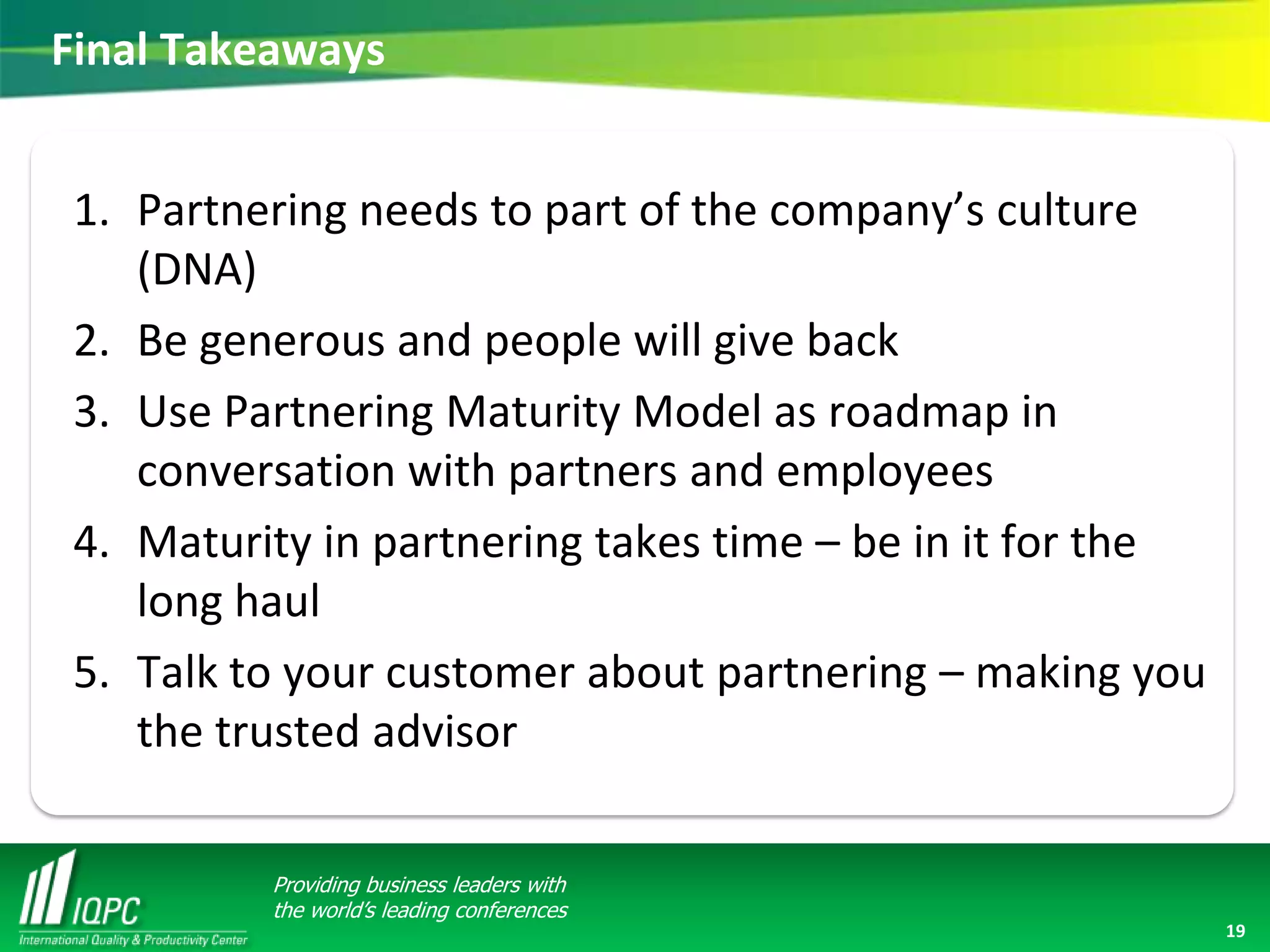 Partnering Maturity Model | PPTX