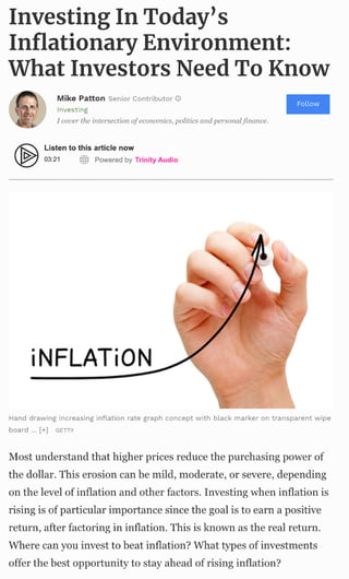 Investing in today's inflationary environment: What investors need to know | PDF