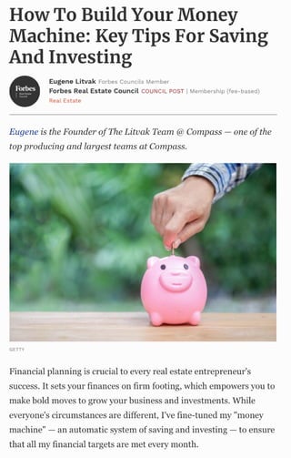How to build you money machine: Key tips for saving and investing | PDF