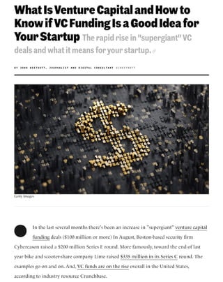 What Is Venture Capital and How to Know if VC Funding Is a Good Idea ...