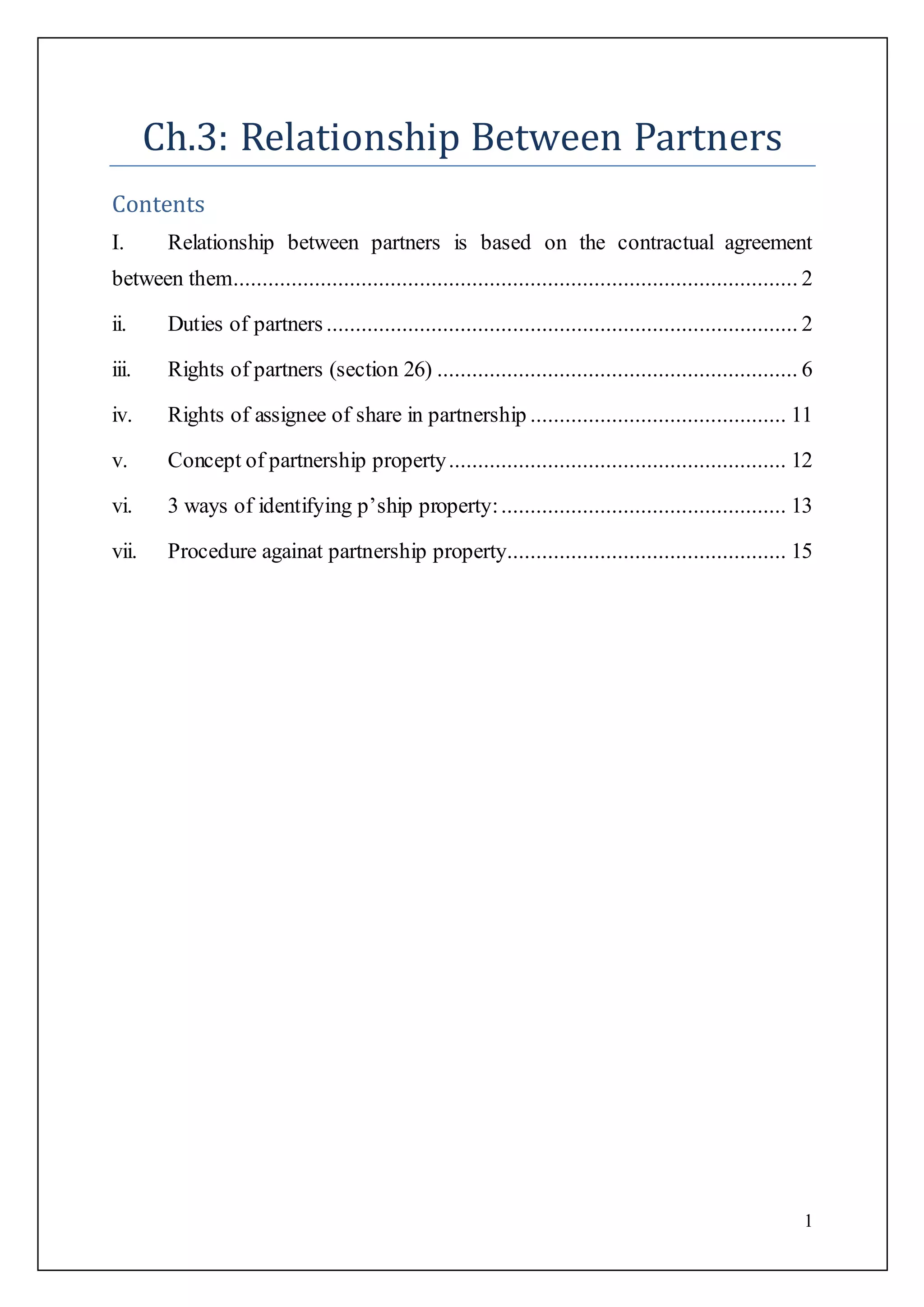Underlying principles governing relationship between partners | DOCX
