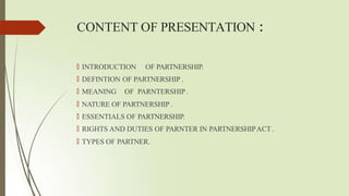 PARTNERSHIP ACT 1932/ Types of Partner | PPT